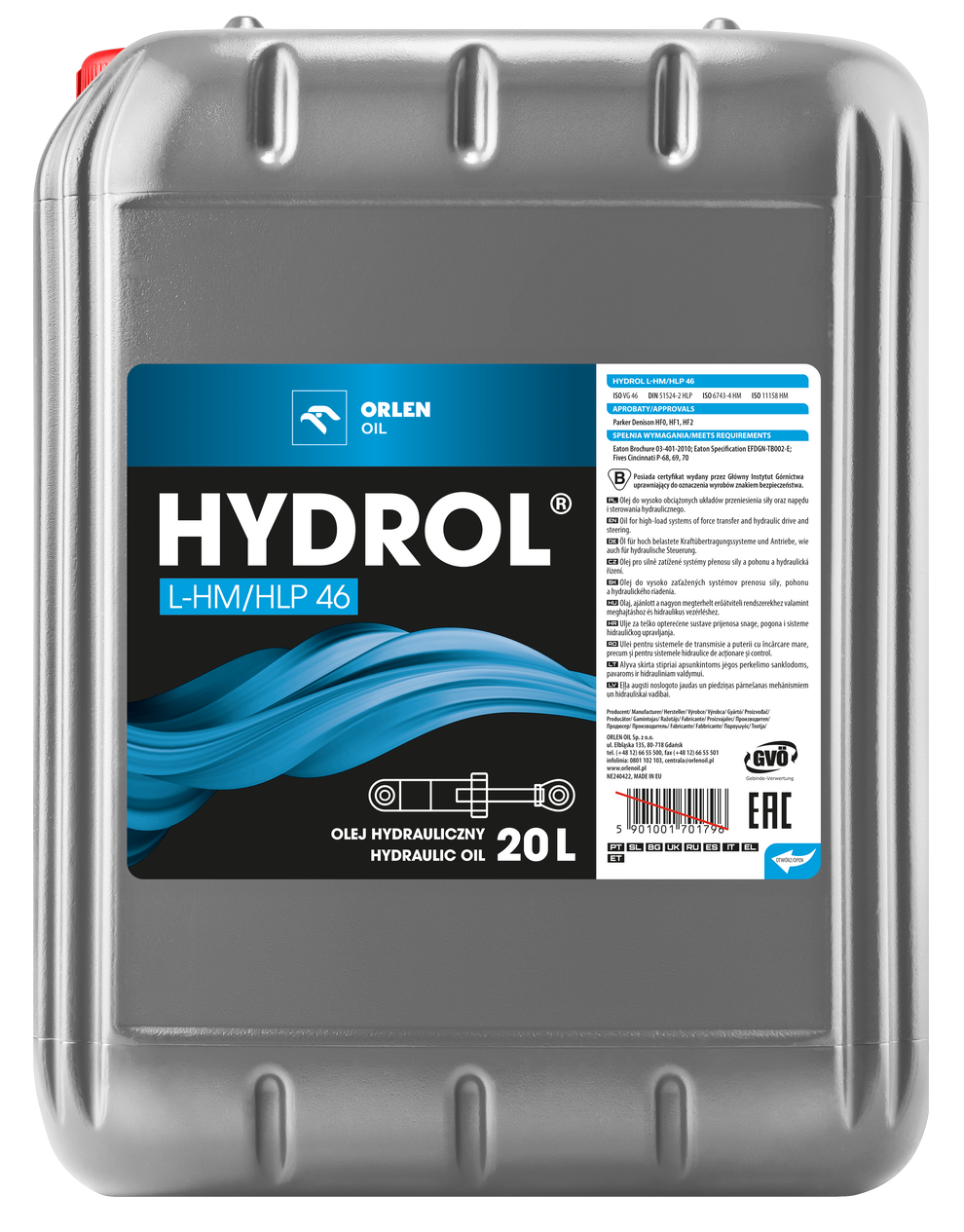 Orlen Oil HYDROL L-HM/HLP 46 20L – Louis Industrial LIG